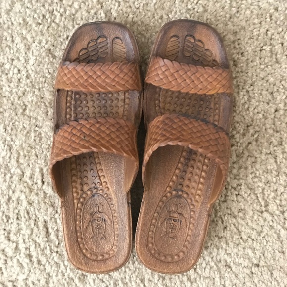 Pali Hawaii | Shoes | Pali Hawaii Squared Brown Sandal Sliders | Poshmark